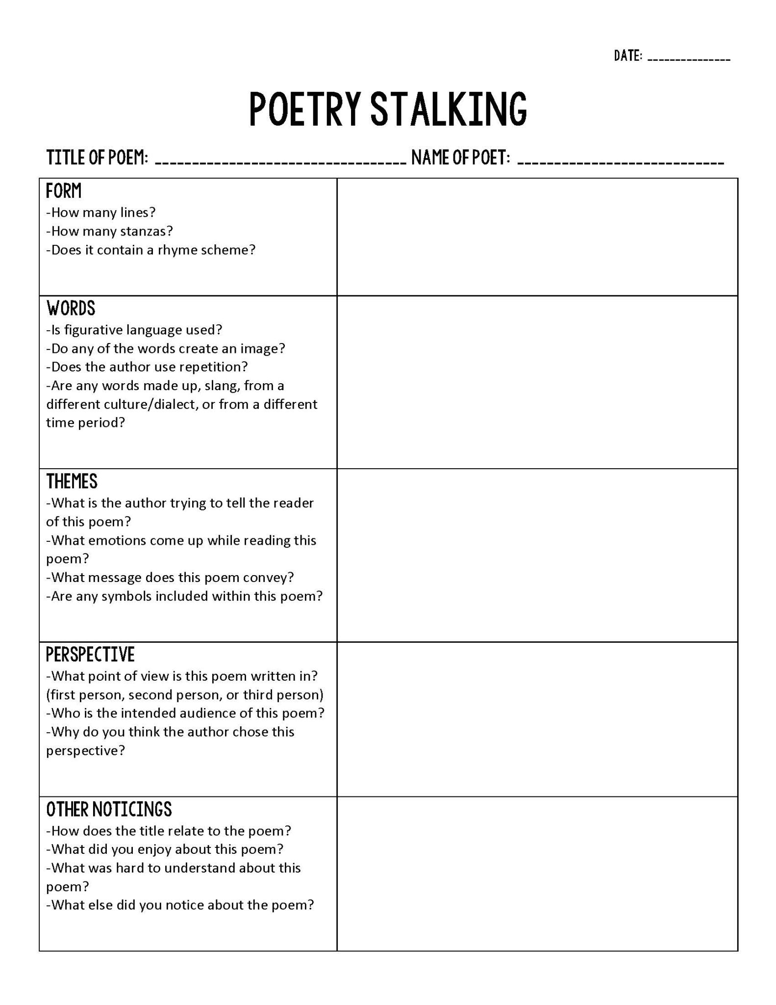 Poetry Stalking – The Literacy Effect